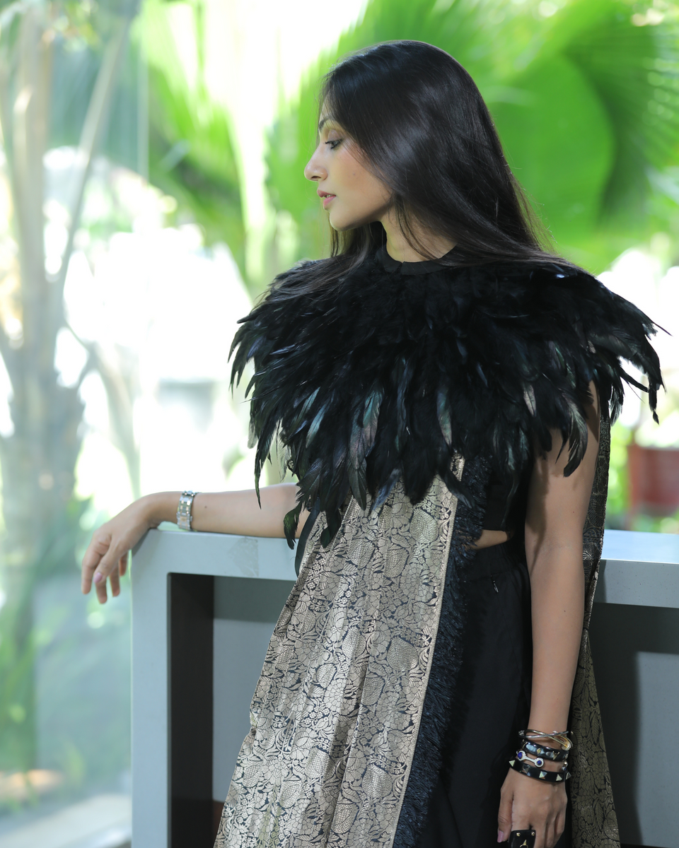 Feather cape set – Ritika Arya Jain