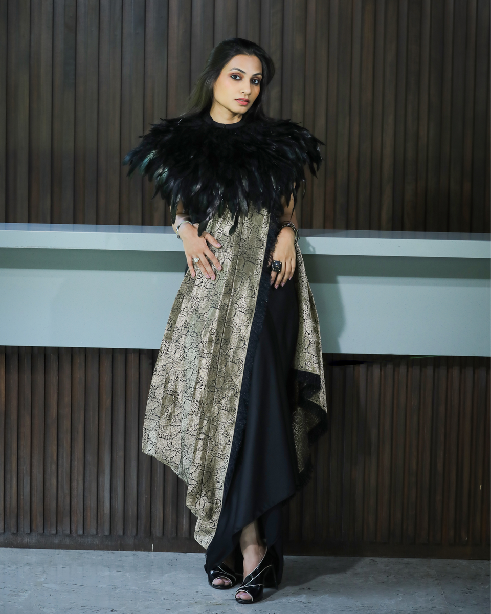 Feather cape set – Ritika Arya Jain